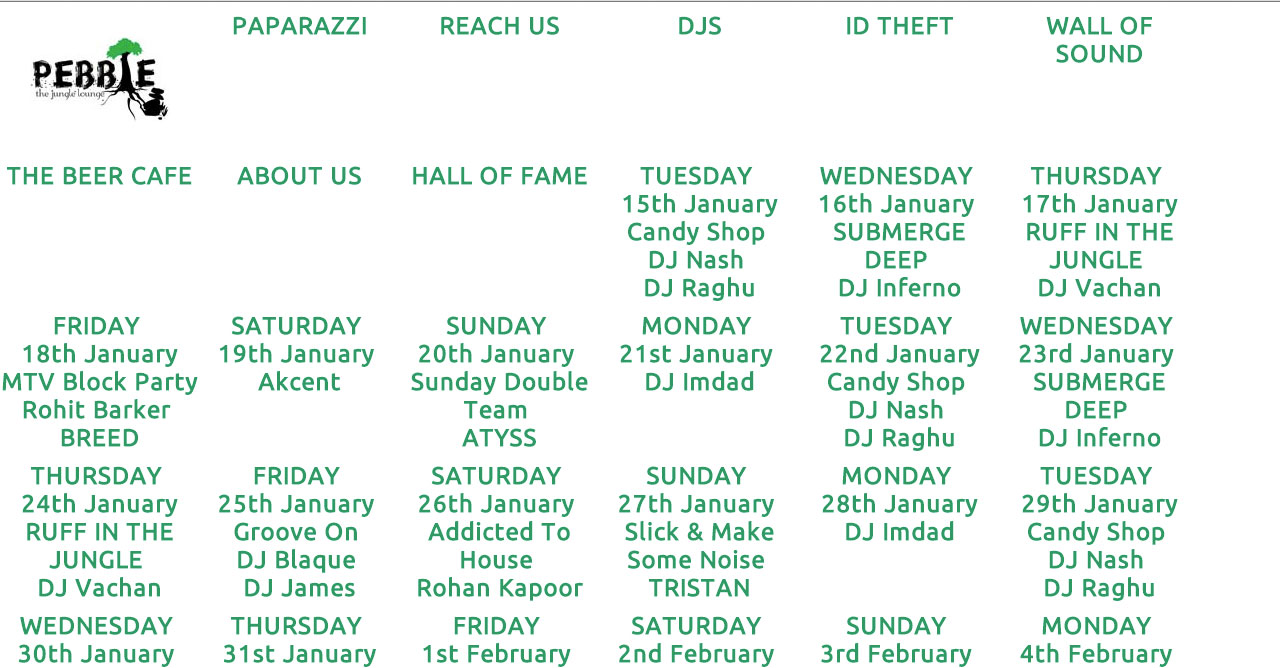 Pebble the Jungle Lounge, Palace grounds, Bangalore – Neil Productions